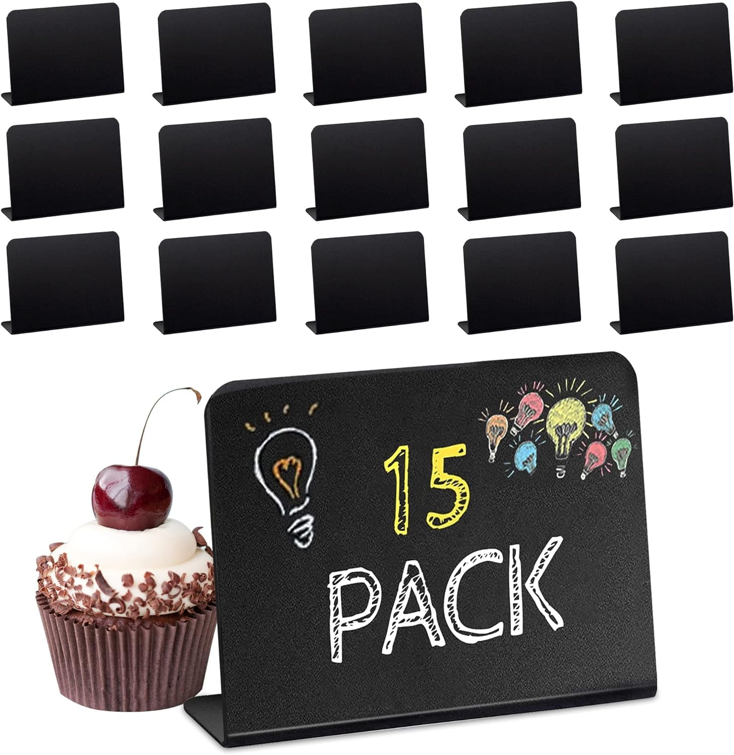 15Pcs Mini Chalkboard Signs Blackboards Table Numbers Small Black ...