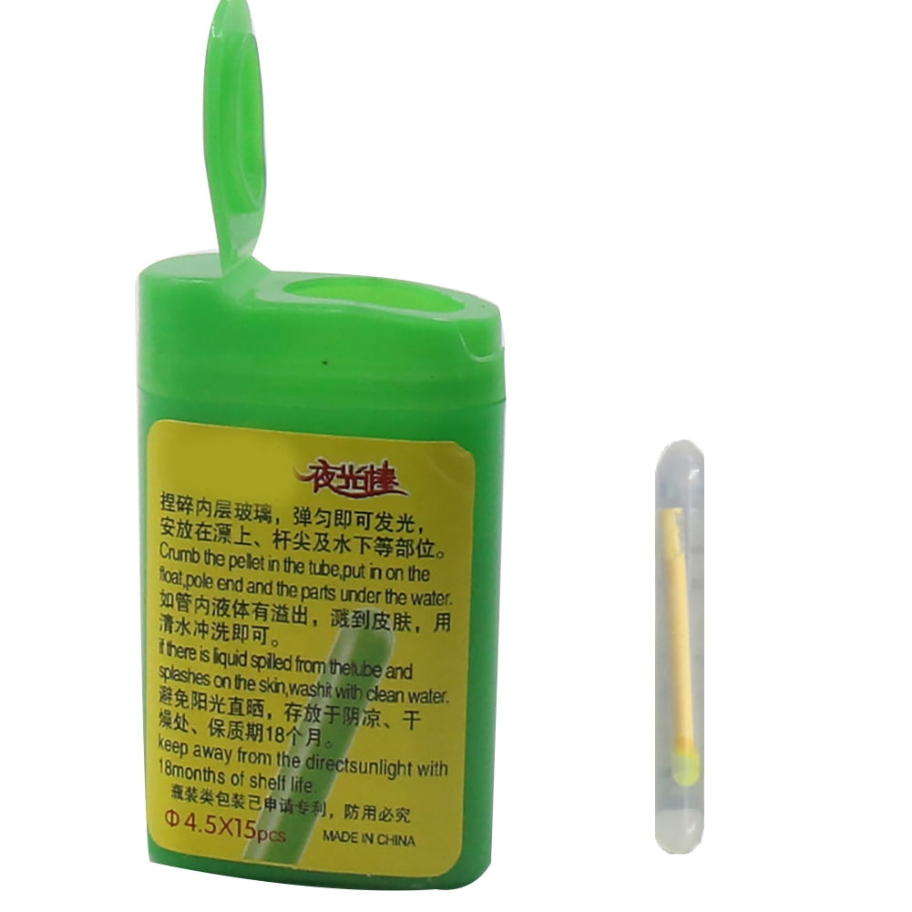 15Pcs Mini Night Fishing Fluorescent Lightstick Floating Glow in Dark ...