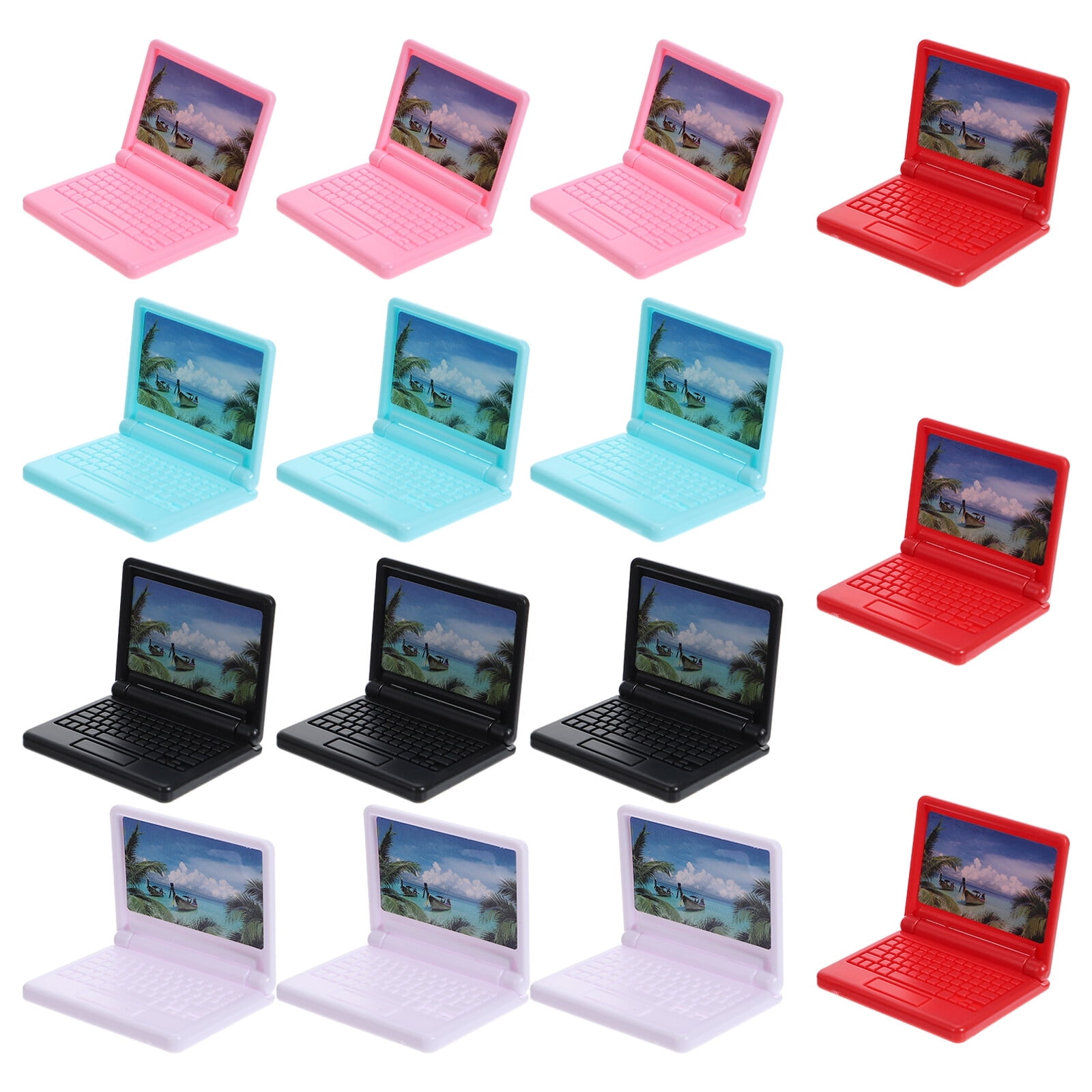 15Pcs Miniature Computer Plastic Laptop Model Doll Office Computer ...