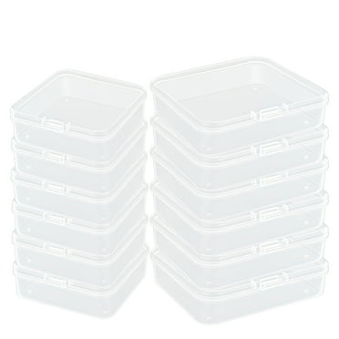 18Pcs Mini Clear Plastic Organizer Small Plastic Beads Storage Containers with Hinged Lids ...