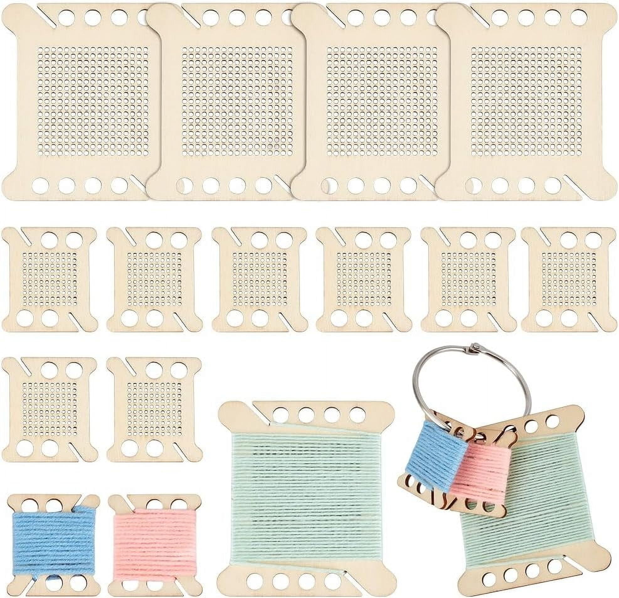 15Pcs Multifunctional Wood Embroidery Board Stitch Blank Thread Drops ...