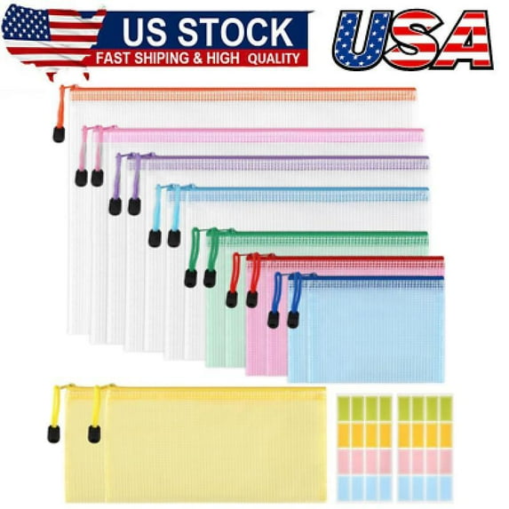 15Pcs PVC Material Document Wallets A4/A5/A6/B4/B5/B6/B8/Bills with ...