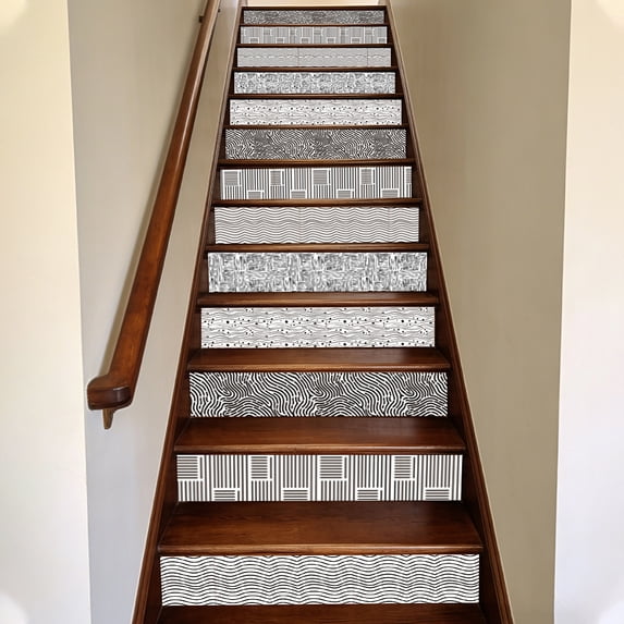 15Pcs PVC Plastic Self-Adhesive Stairs Stickers Waterproof Backsplash ...