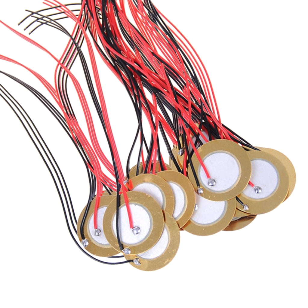 15Pcs Piezo Disc Element Sensor with Wire, Piezoelectric Pickup Sensor, Contact Microphone ...