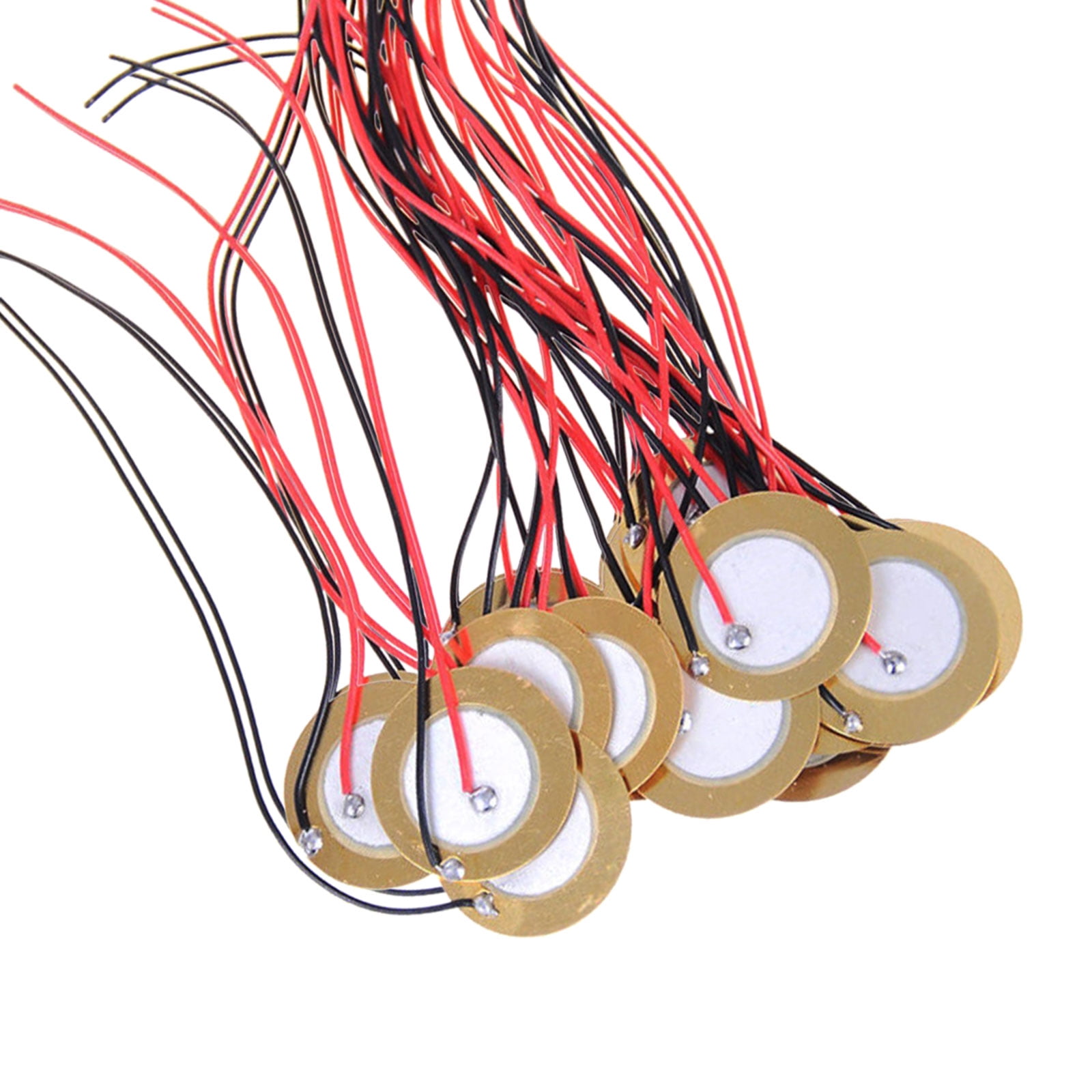 15Pcs Piezo Disc Guitar Piezo with Wire Pickup Transducer Microphone Triggers Buzzer Guitar Drum ...