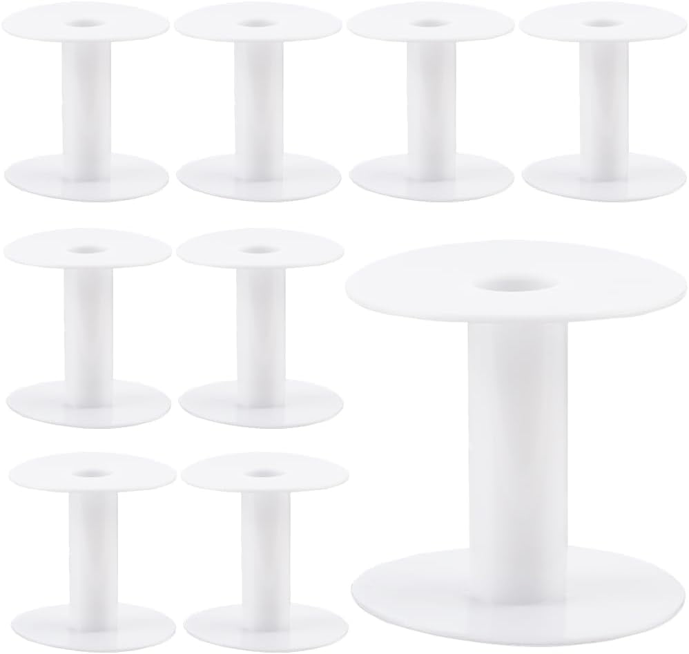 15Pcs Plastic Empty Spools for Wire Thread Bobbins White 17x53~56mm ...