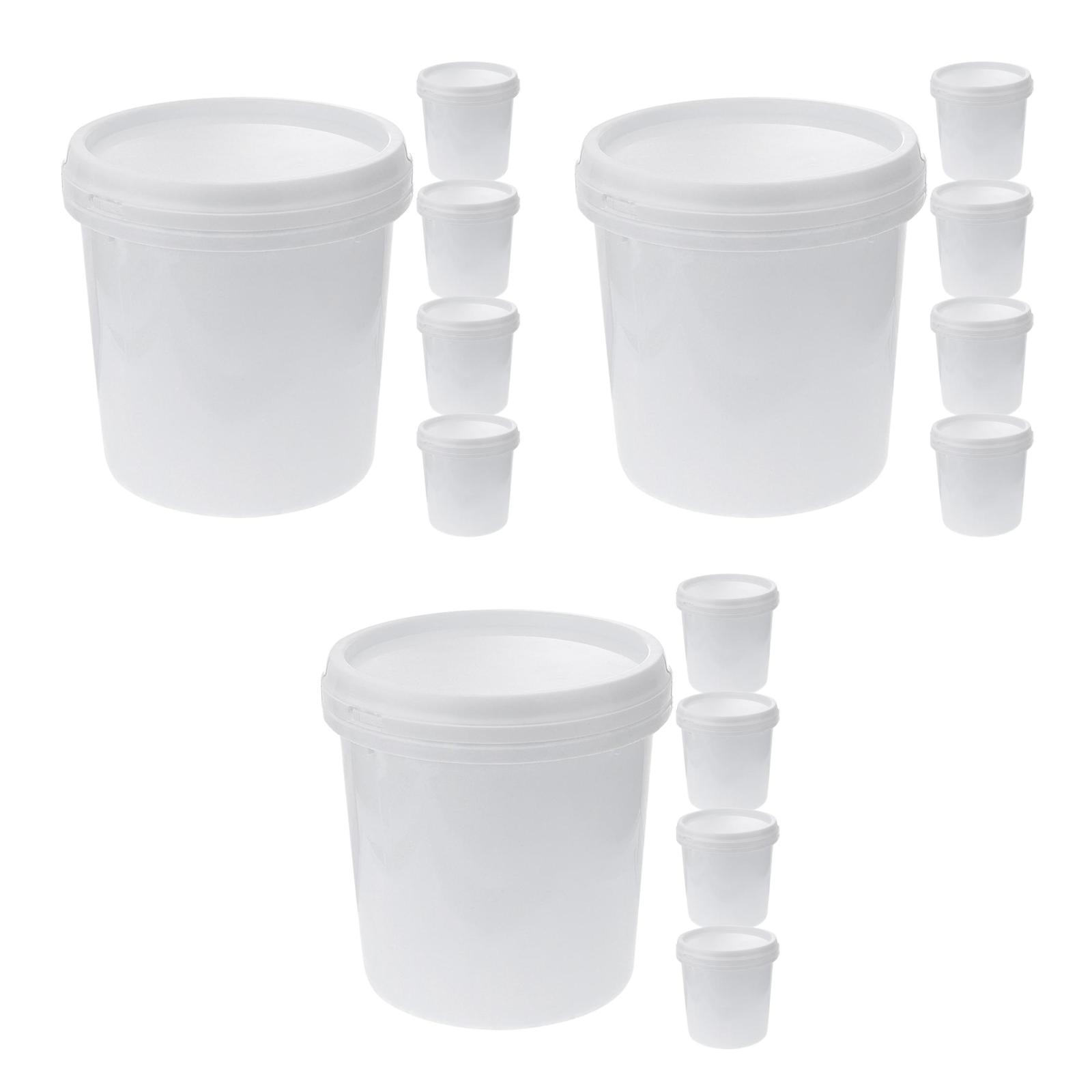 15Pcs Plastic Pail with Lid, Grade Storage Bucket Portable Cleaning ...