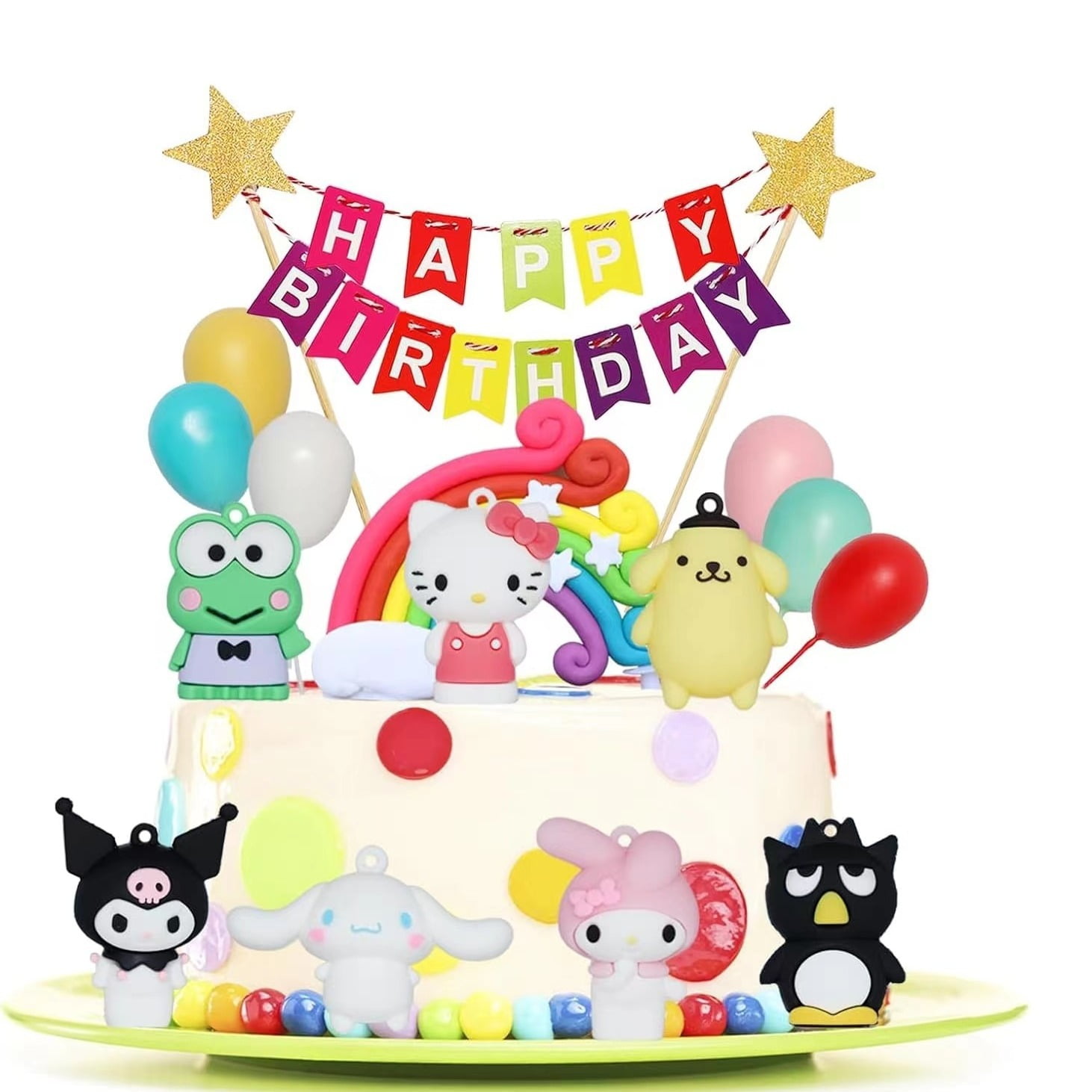 15Pcs Sanrio Cupcake Toppers Figure Sanrio Hello Kitty Cake Topper Fan ...