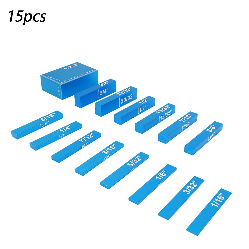 15Pcs Setup Blocks Height Gauge Set Aluminum Setup Bars for Router and ...
