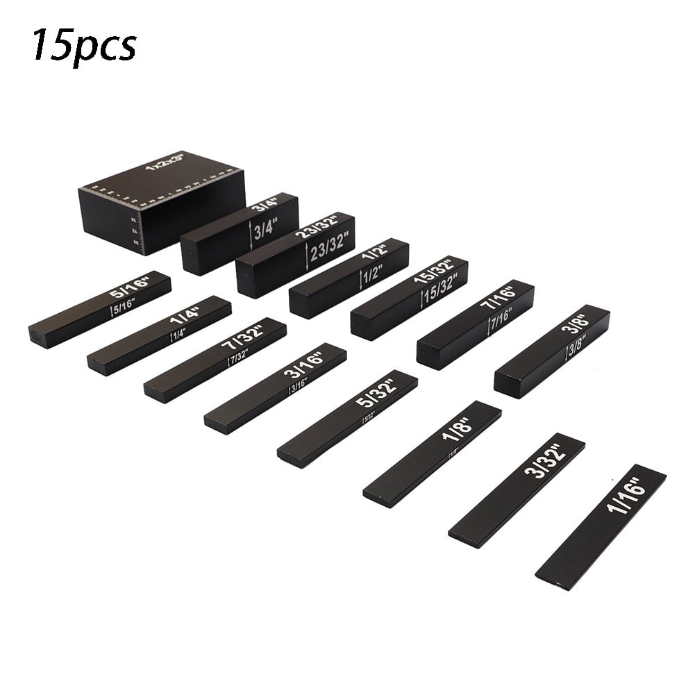 15Pcs Setup Blocks Height Gauge Set Aluminum Setup Bars for Router and ...