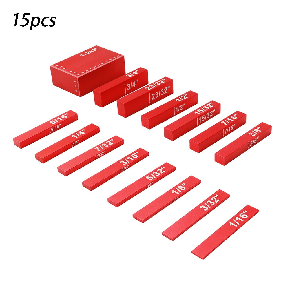 15Pcs Setup Blocks Height Gauge Set Aluminum Setup Bars for Router and ...