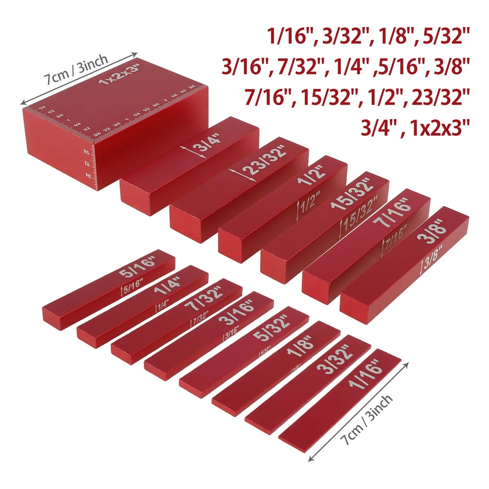 15Pcs Setup Blocks Height Gauge Set Metric Precision Aluminum Setup ...