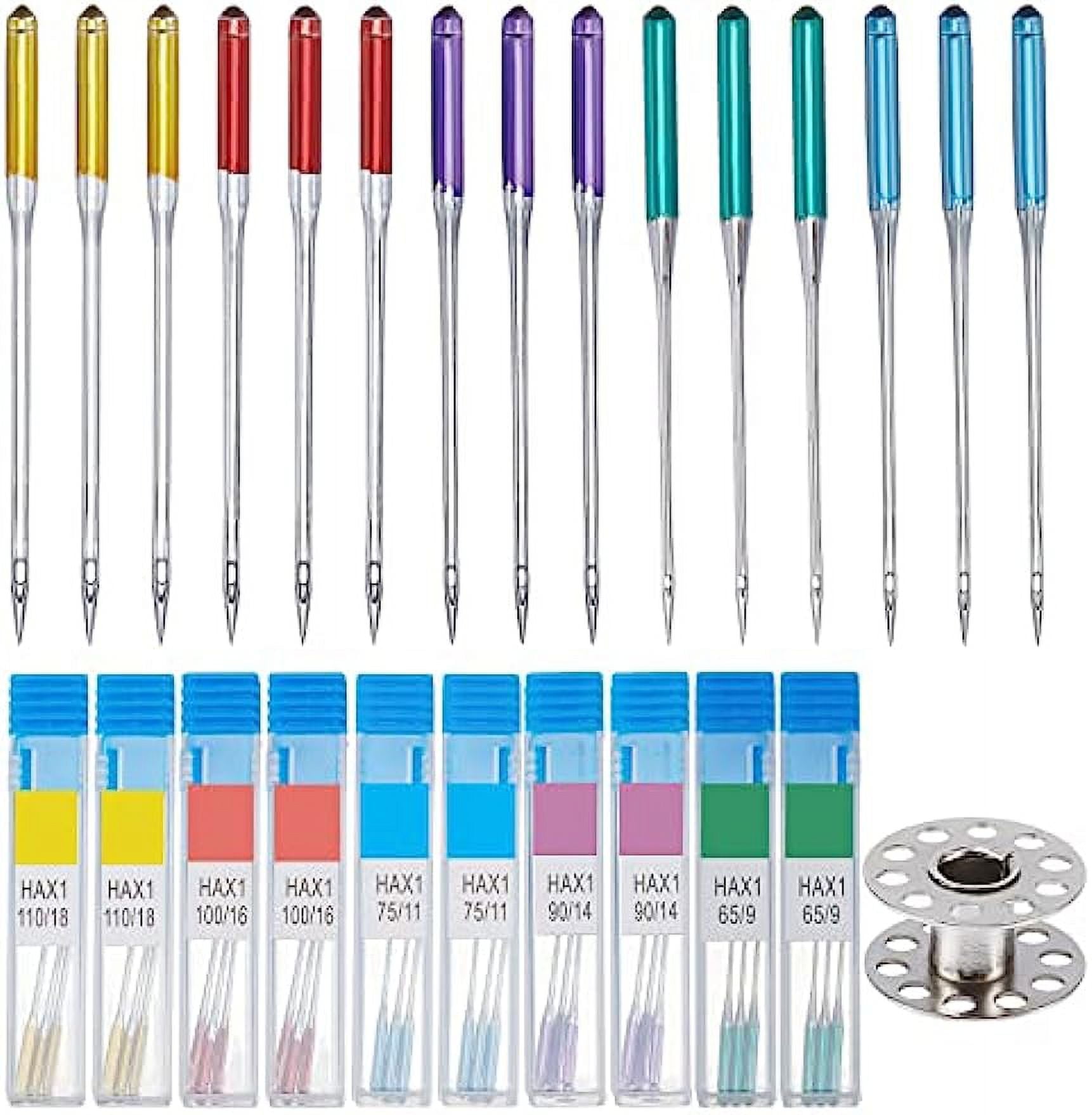 15Pcs Sewing Machine Needles 5 Sizes Universal Regular Point Stretch ...