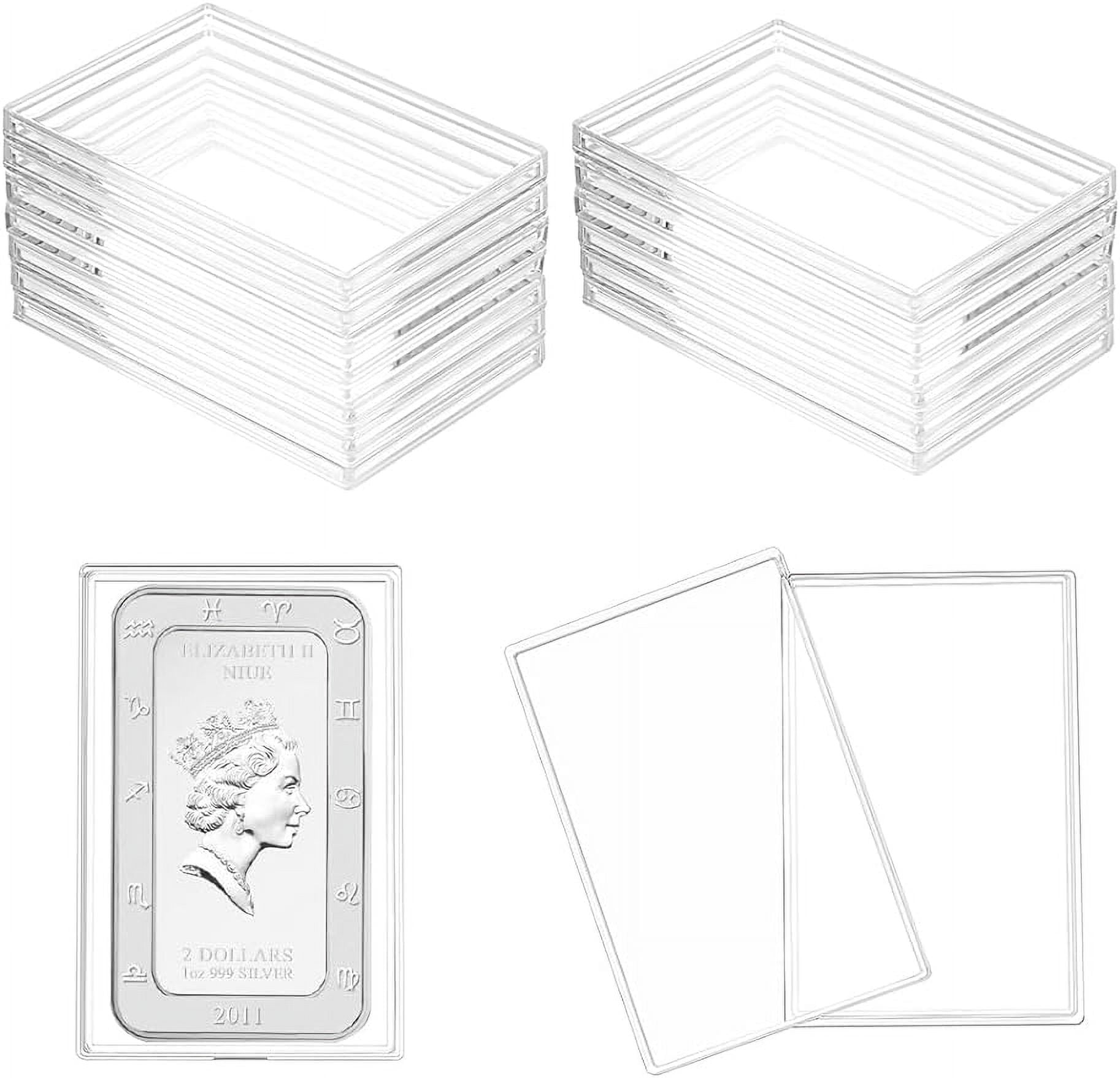 15Pcs Silver Bar Case Acrylic Silver Bar Holder Clear Storage Container ...