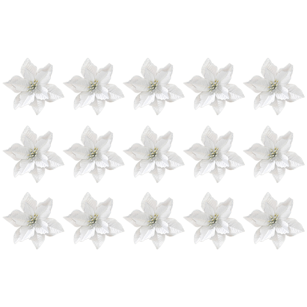 15Pcs Simulated Flower Christmas Tree Decorative Flower DIY Scene ...