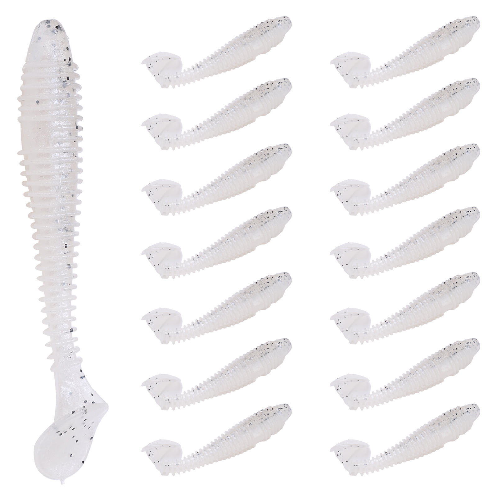 15Pcs Soft Fishing Lures Silicone Baits Kit Soft Paddle Tail Fishing ...