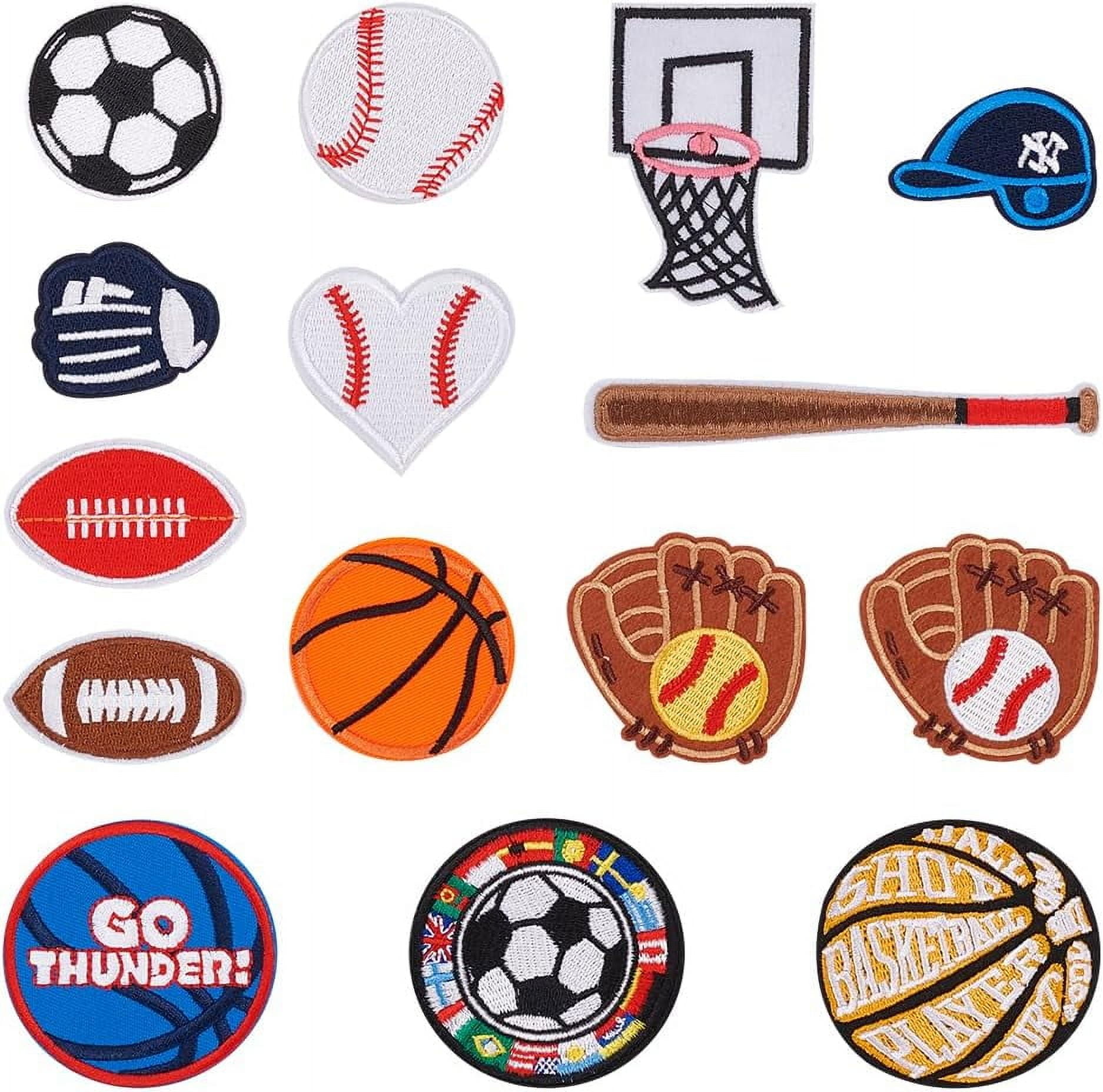 15Pcs Sports Embroidered Patches Baseball Glove Embroidered Patches ...