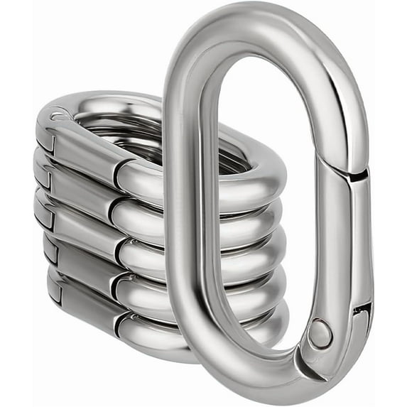 15Pcs Spring Oval Rings Alloy Silver Spring Gate Rings Split Snap Clip ...