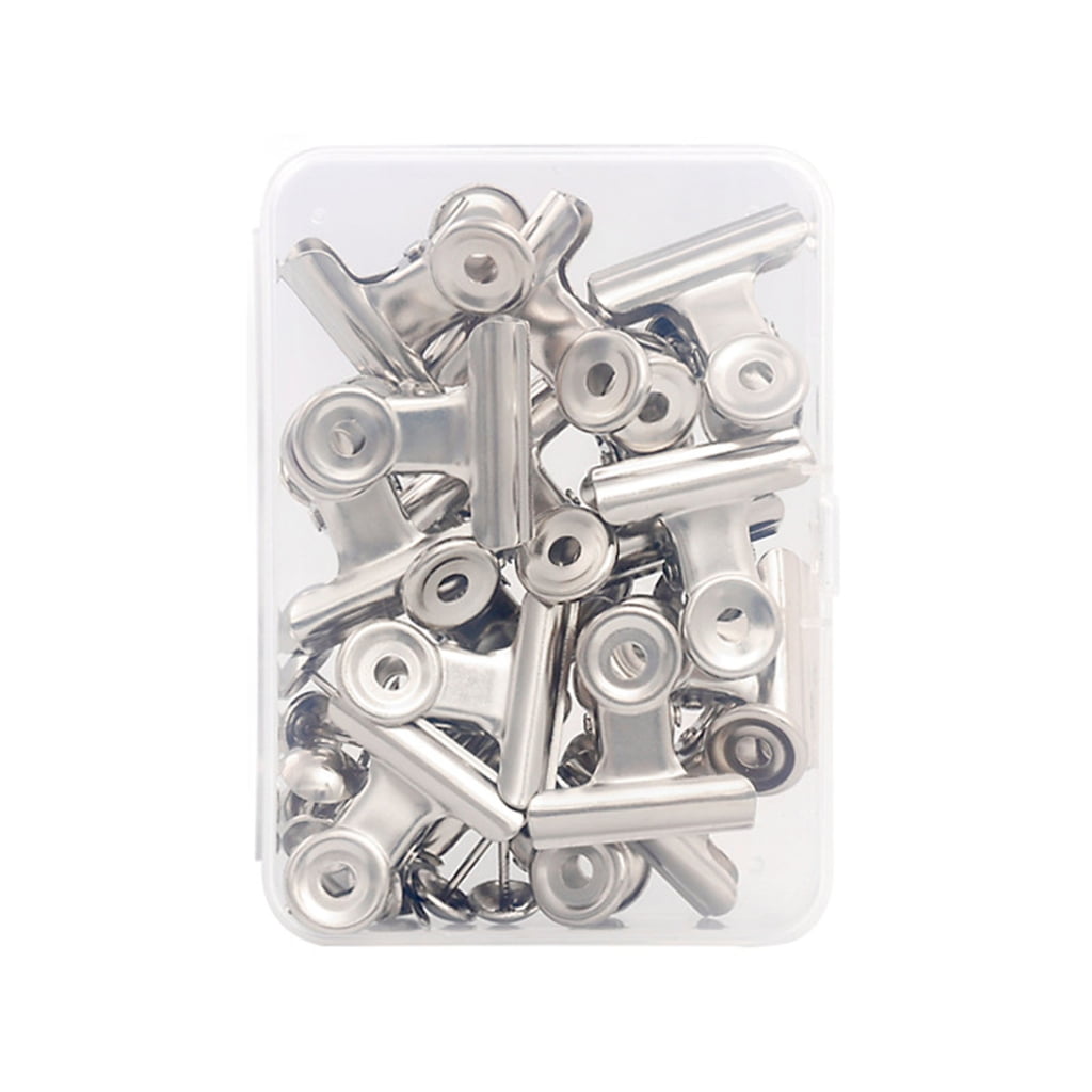 15Pcs Stainless Steel Clip File Paper Clamps Metal Hinge Clip Files ...