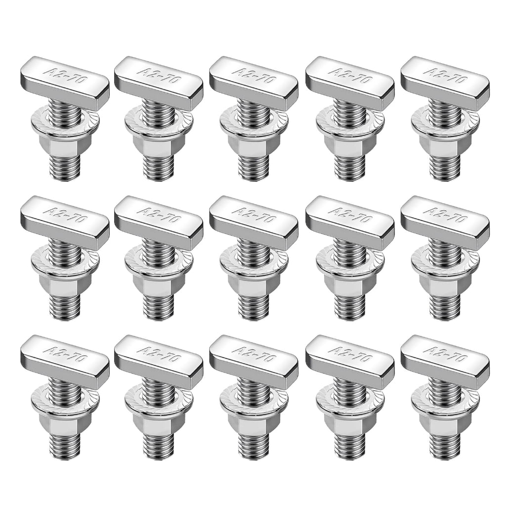 15Pcs Stainless Steel T Slot Screws With Flanges Nut for Solars Panel ...