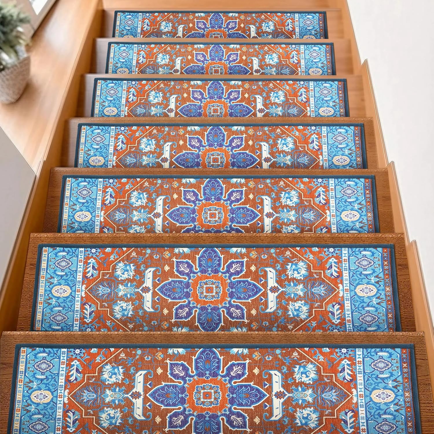 15Pcs Stair Treads for Wooden Steps Indoor with Self Adhesive, 8"x30 ...