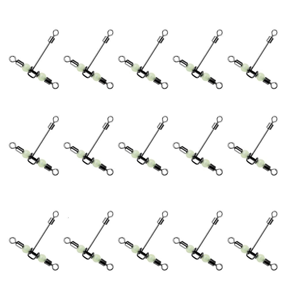 15Pcs Swivels Barrels Rolling Swivels Fishing Tackle Rig Swivels 3 Way ...