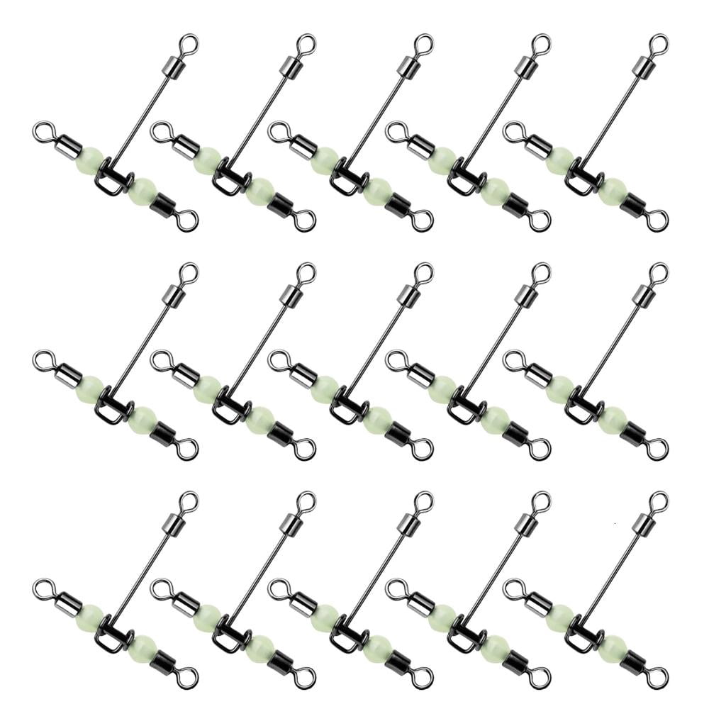 15Pcs Swivels Barrels Rolling Swivels Fishing Tackle Rig Swivels 3 Way ...