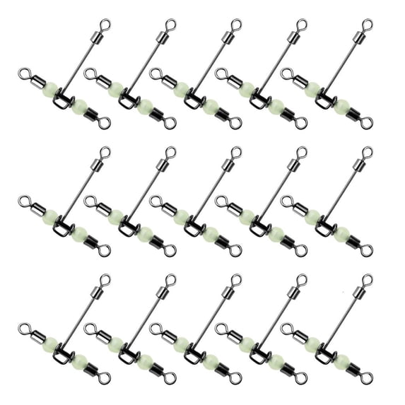 15Pcs Swivels Barrels Rolling Swivels Fishing Tackle Rig Swivels 3 Way ...