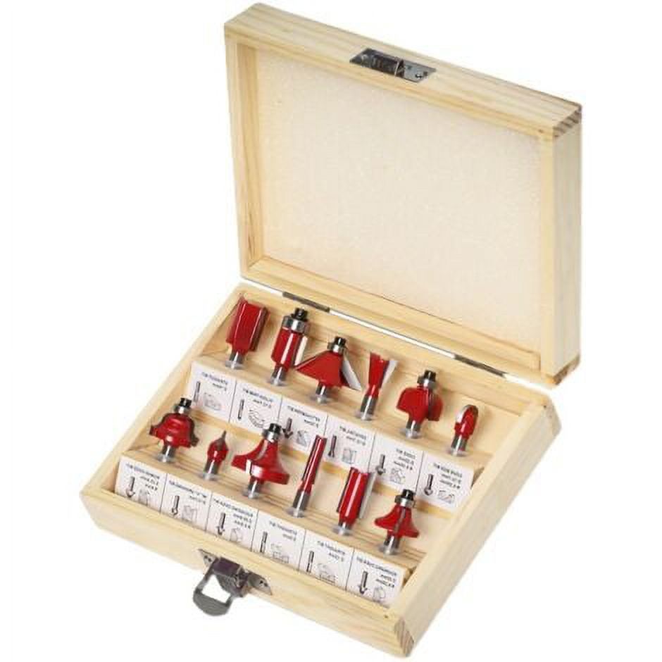 15Pcs Tungsten Carbide Wood Grooving Bits Set with Shank, with Box ...