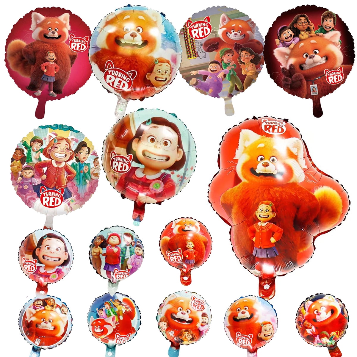 15Pcs Turning Red Bear Foil Balloons Party Supplies for Red Birthday ...