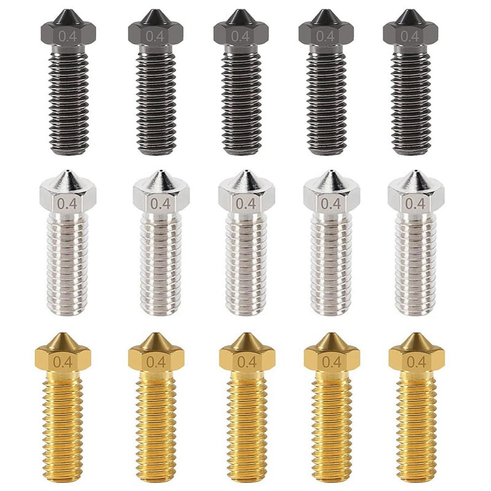15Pcs V6 Volcano Nozzles 3D Stainless Steel Nozzle M6 Thread Nozzles 0 ...