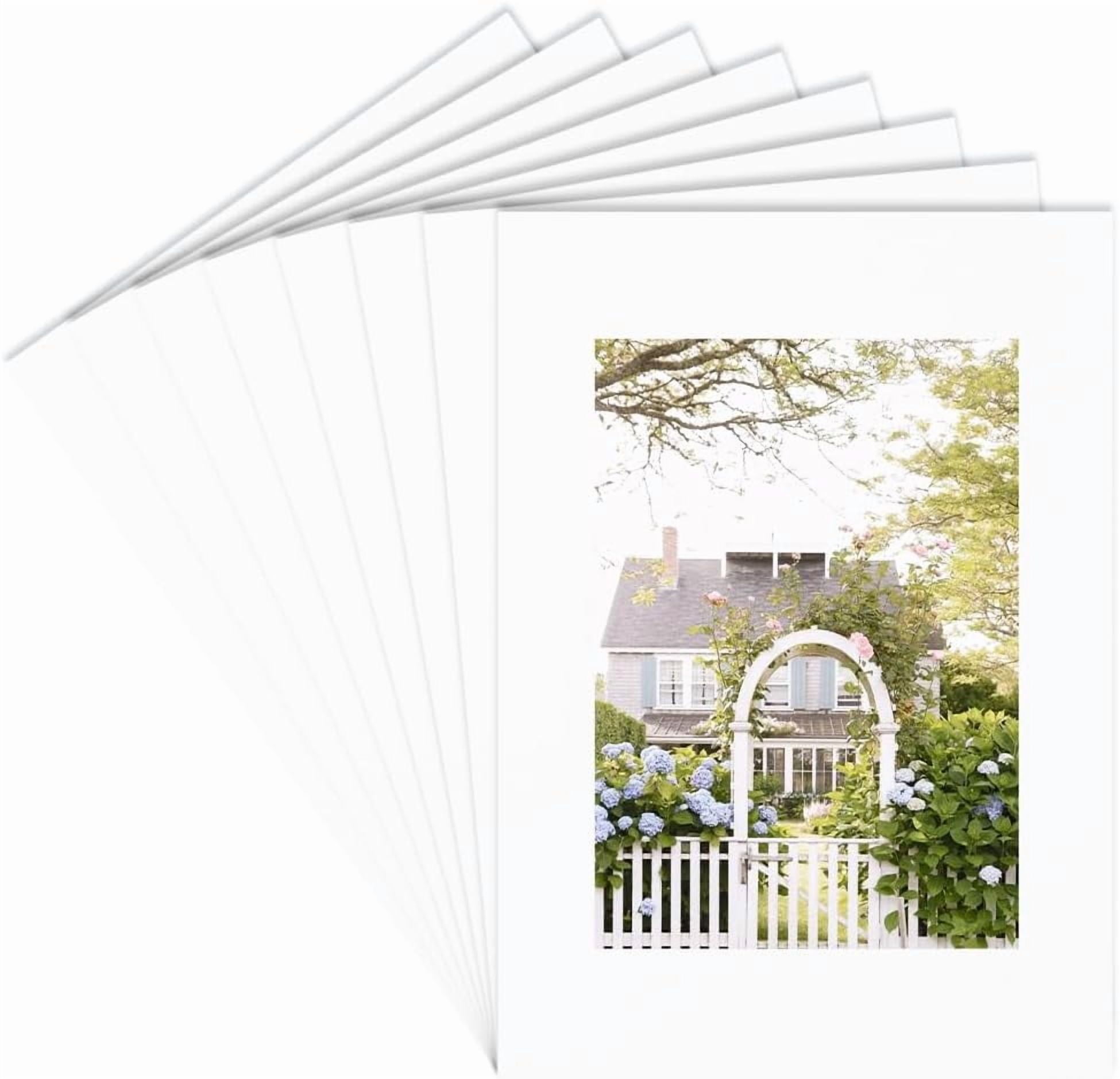 15Pcs White Frame Mat 5x7 Picture Frame Matting Paper Rectangle Hollow ...