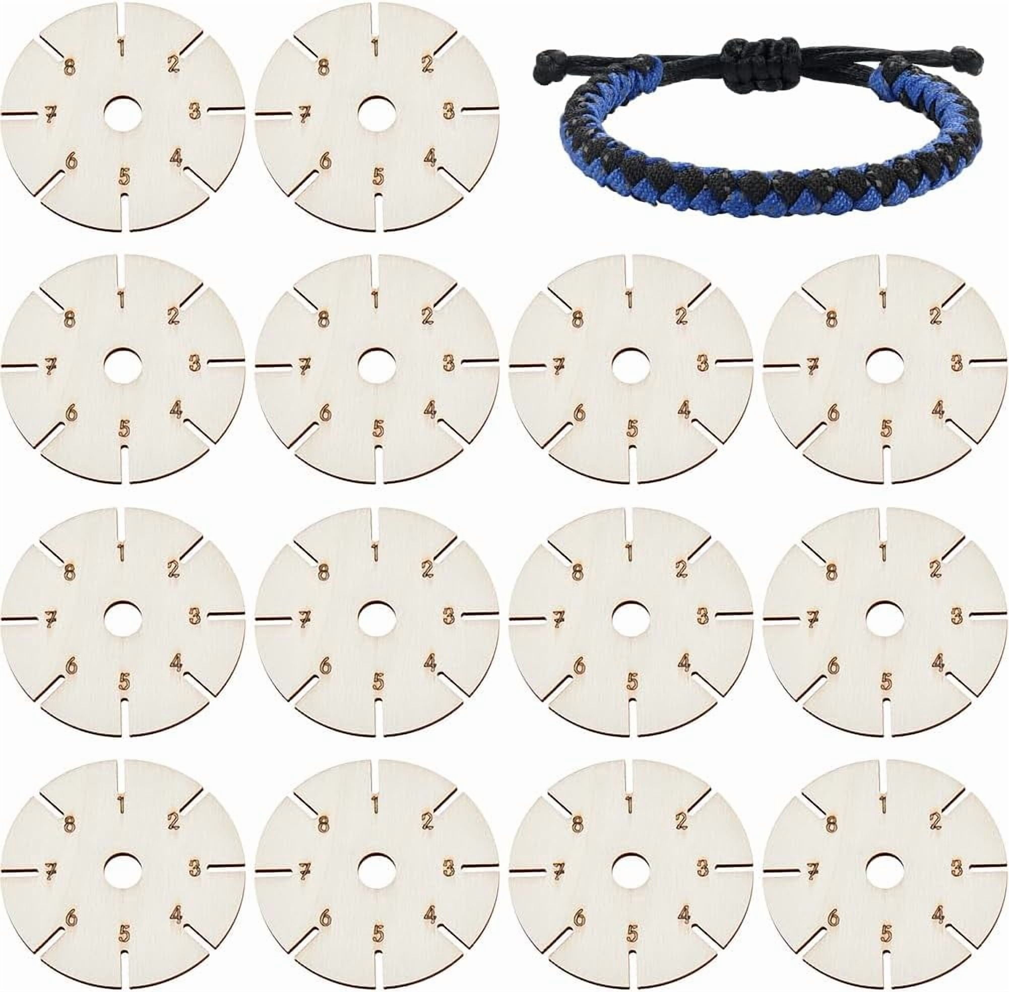 15Pcs Wood Round Bracelet Braiding Plate 8cm Wood Braiding Disk Flat ...