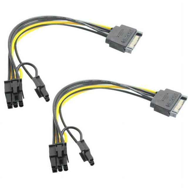 15Pin SATA Male to 8Pin(6+2) PCI-E Power Supply Cable SATA Cable 15-Pin ...