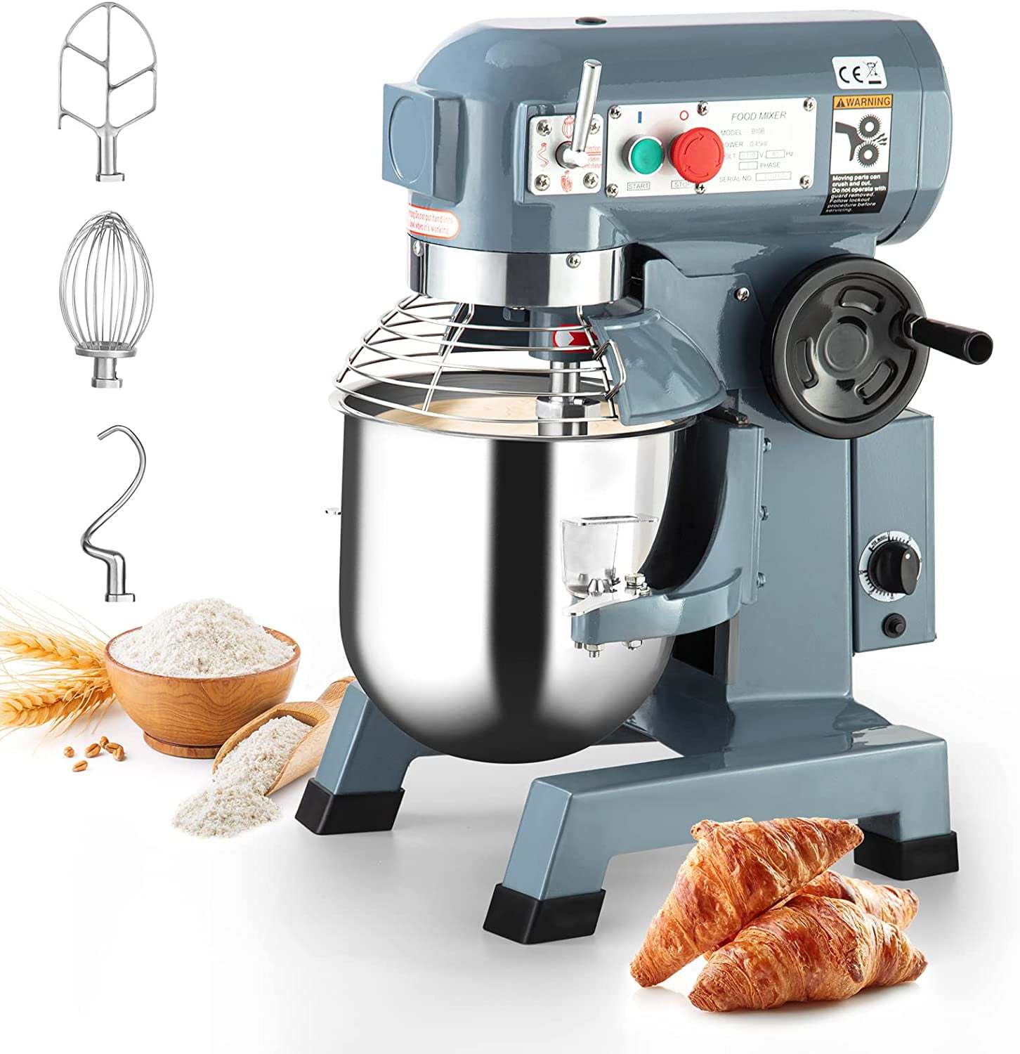 15QT Commercial Food Mixer, 600W Stainless Steel Stand Mixer with ...