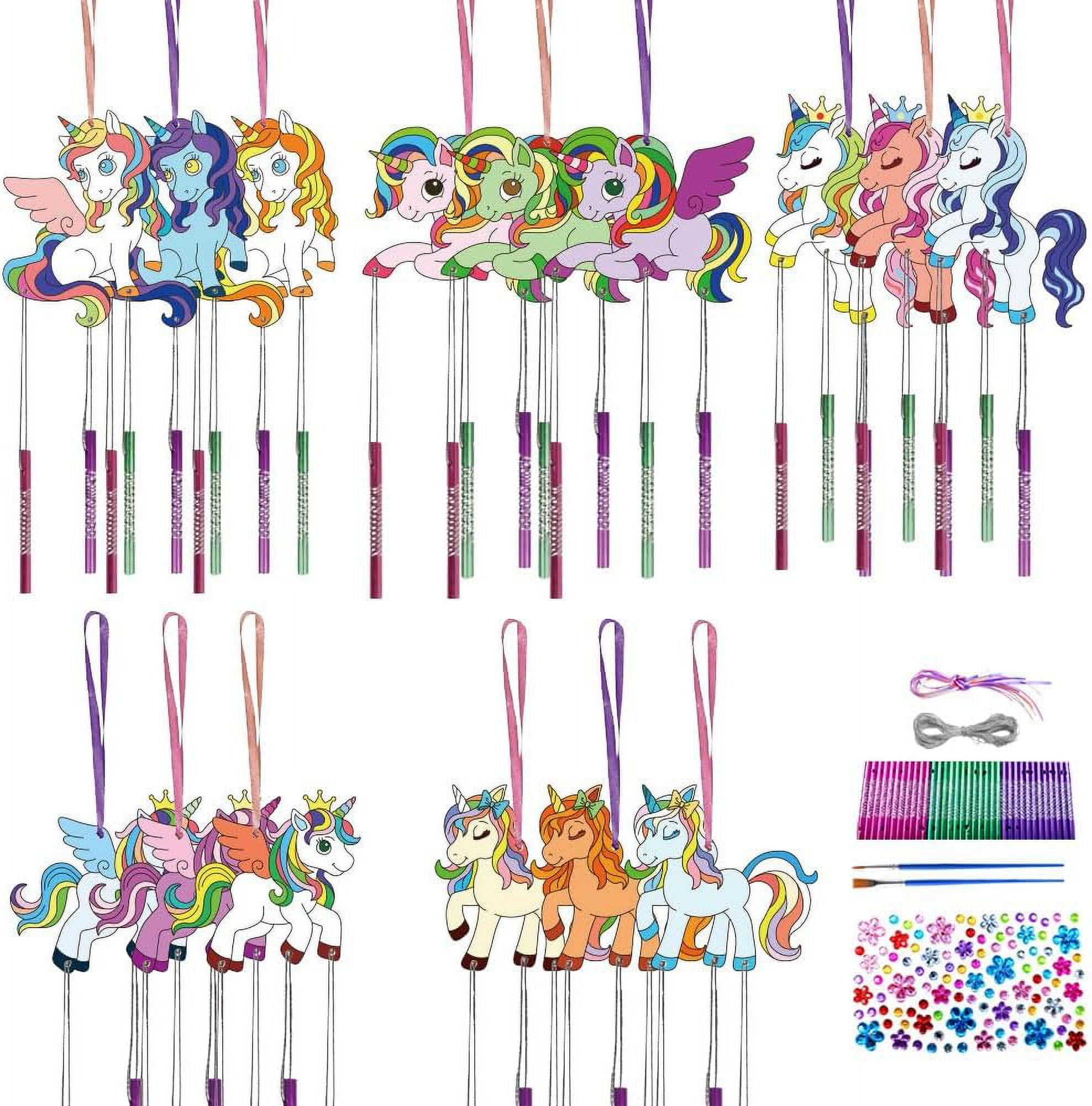 15Set Fairy HorsePainting Wooden Wind Chime Horse Wind Chime Kit Wooden ...