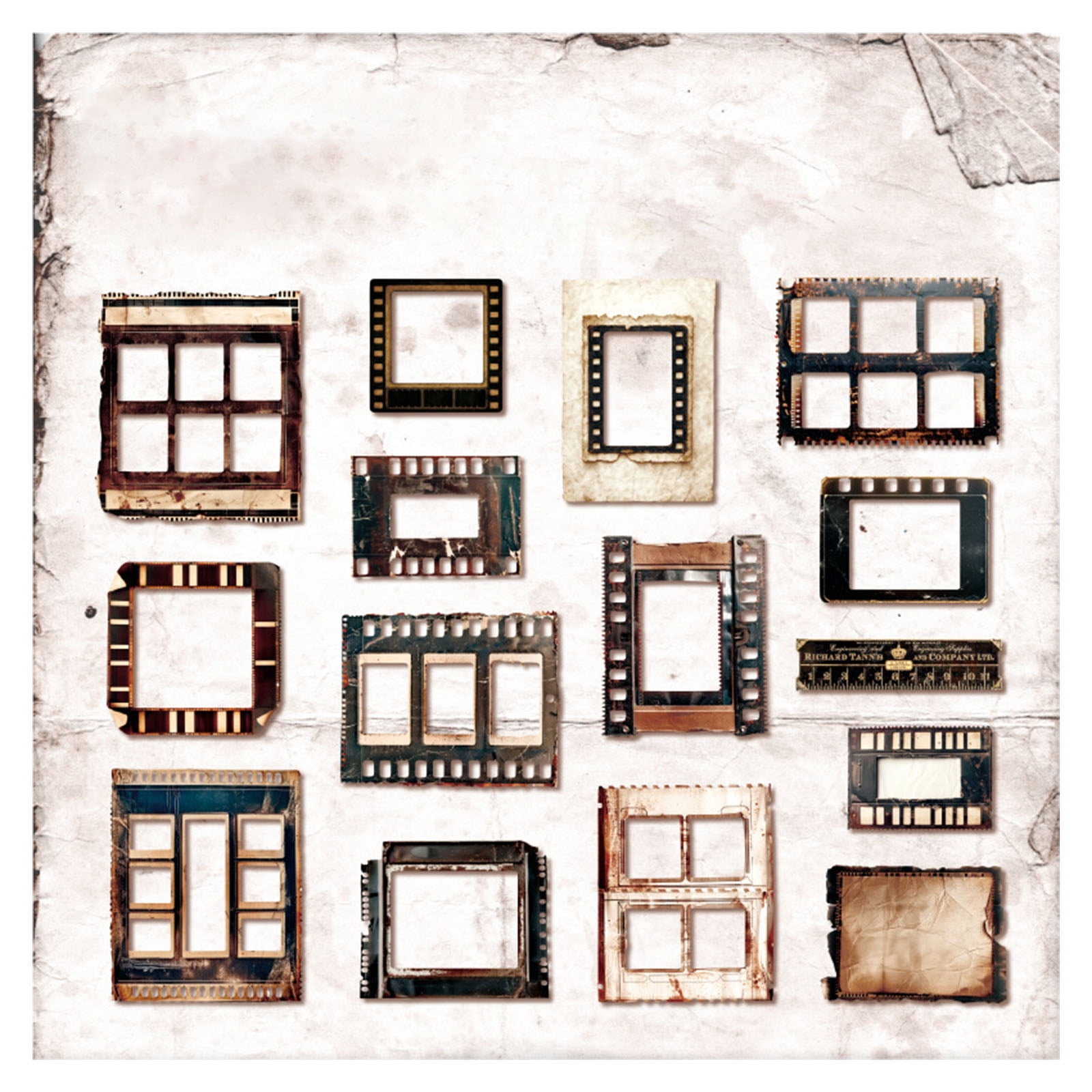 15Sheets Antique Paper Sticker Decorative Scrapbooking Sticker For ...