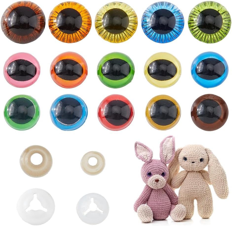 15Styles 60Sets Shank Design Safety Eye 12mm/13mm Colored Safety Eyes ...