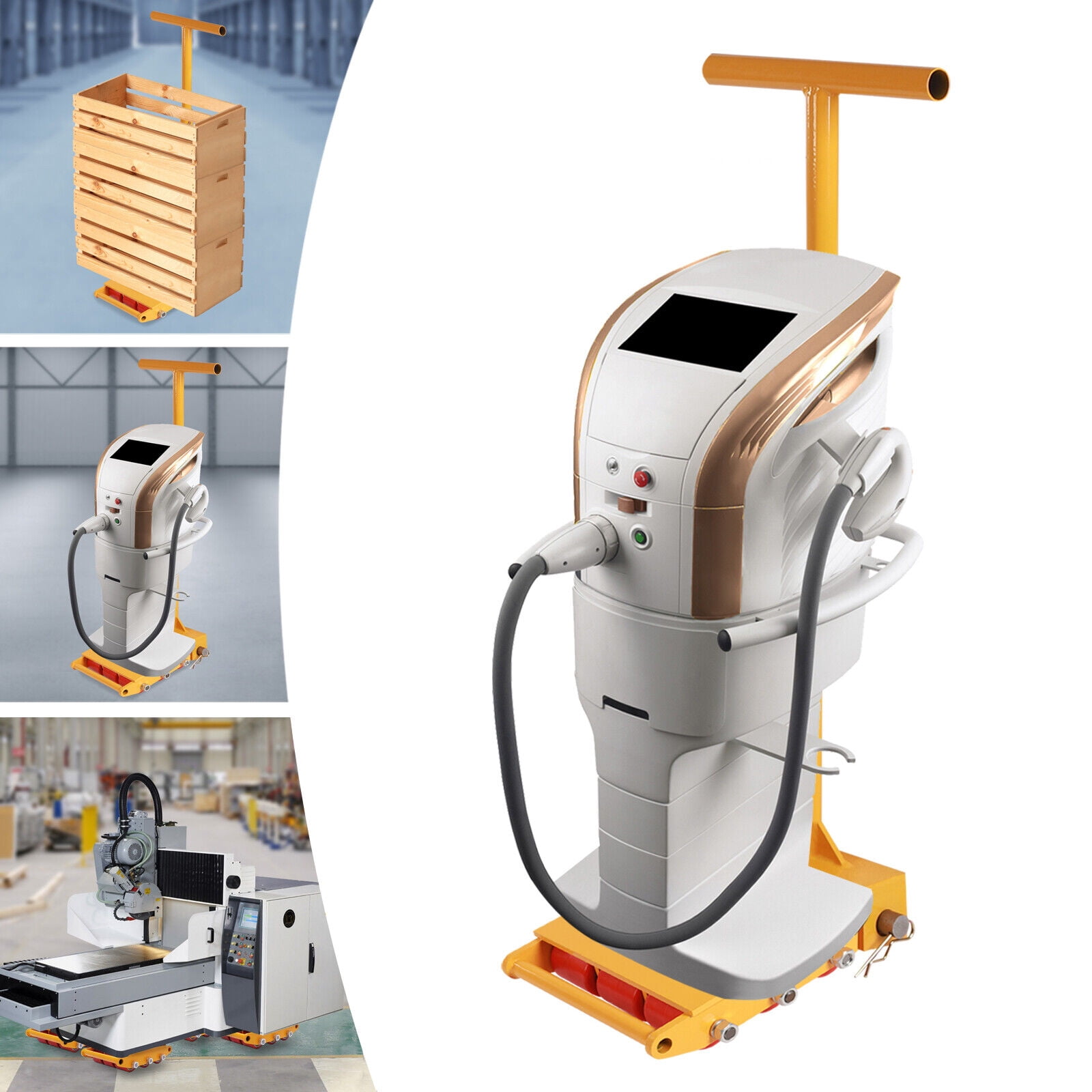 15T Machinery Mover Machine Dolly Skate Mover Cargo Trolley and Handle ...