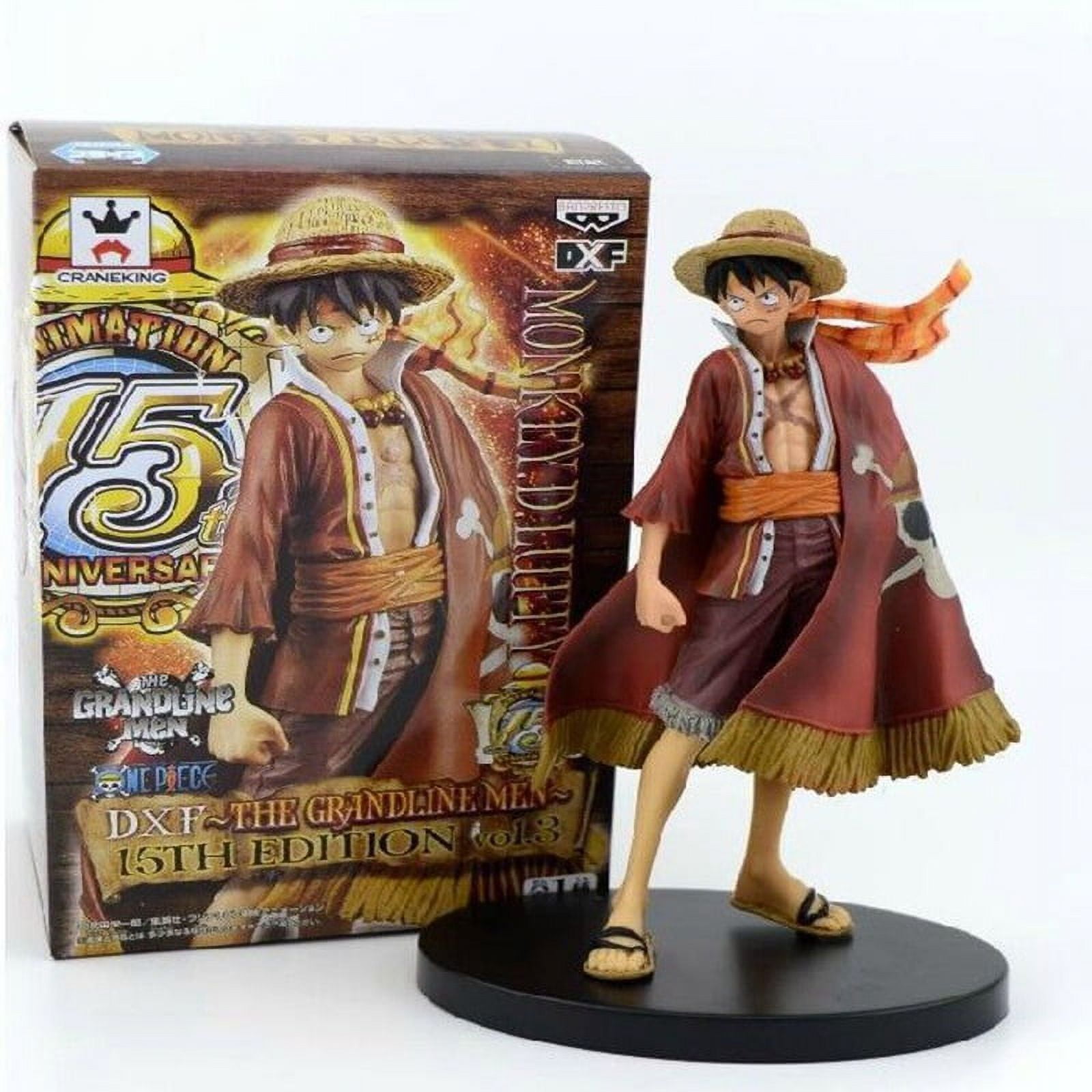 15Th Anniversary Straw Hat Boy Cloak Luffy Figure Anime Cartoon Game ...