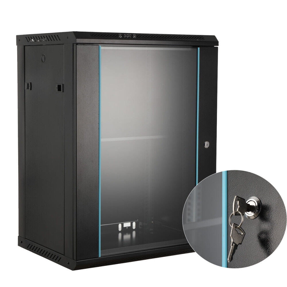 15U 17.7" Deep Wall Mount IT Network Server Rack Data Cabinet Rack ...