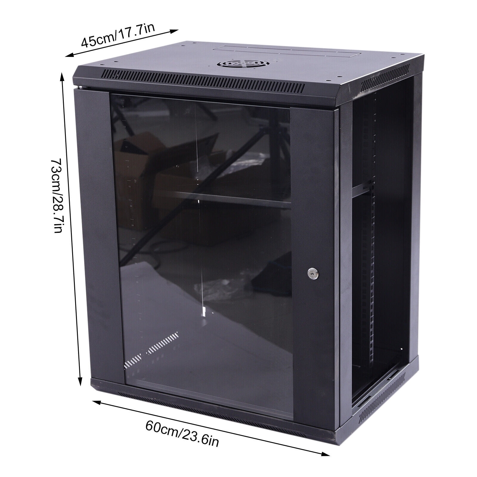 15U - 600*450*730mm Wall Mount Network Server Data Cabinet Enclosure ...