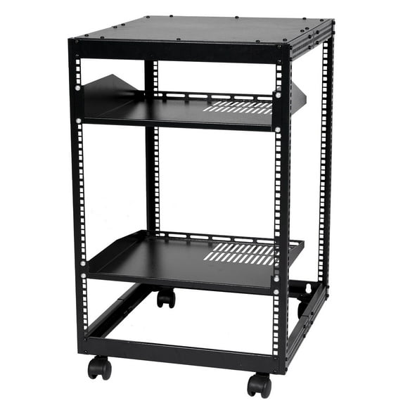 15U Open Frame Server Rack Adjustable Depth 23 to 40 Inches Free ...