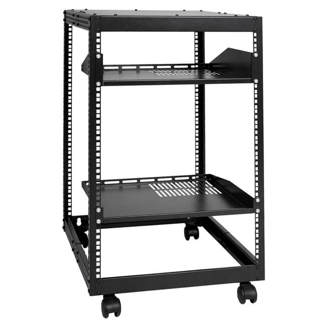 15U Open Frame Server Rack, Black - Walmart.com