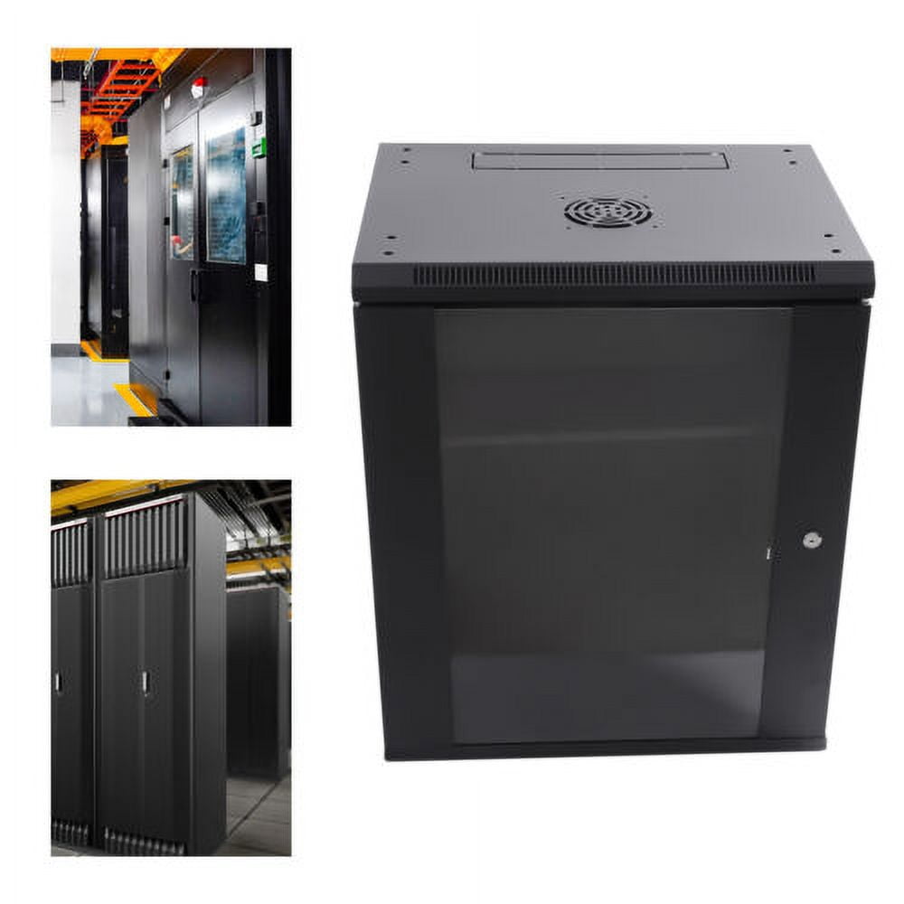 15U Wall Mount Network Server Data Cabinet Enclosure Rack Glass Door ...