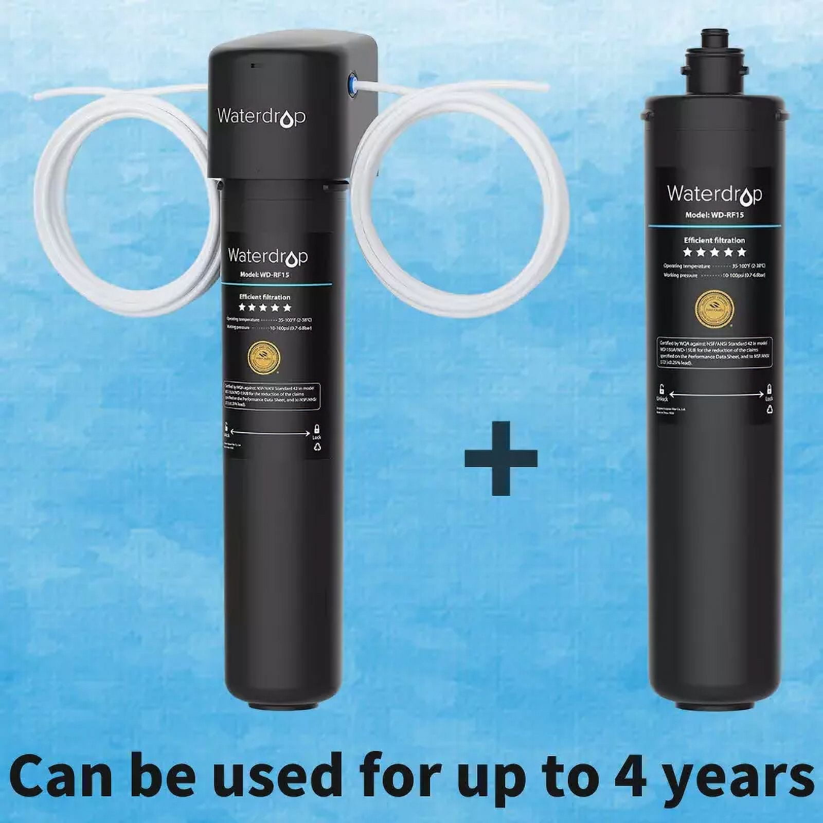 15UC Inline Water Filter System for Refrigerator, Direct Connect ...