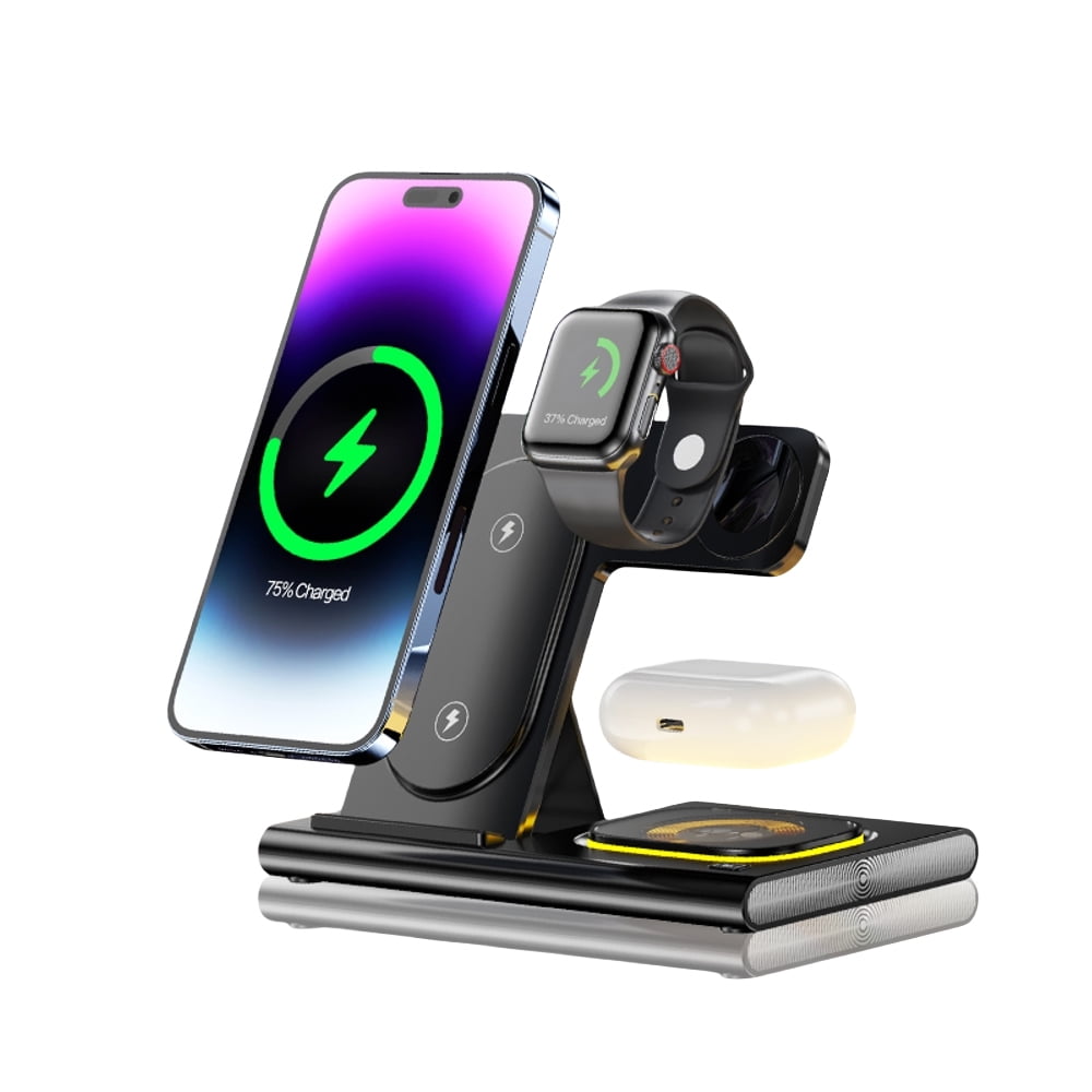 15W 3-in-1 Wireless Charging Station For IPhone Apple Watch AirPods ...