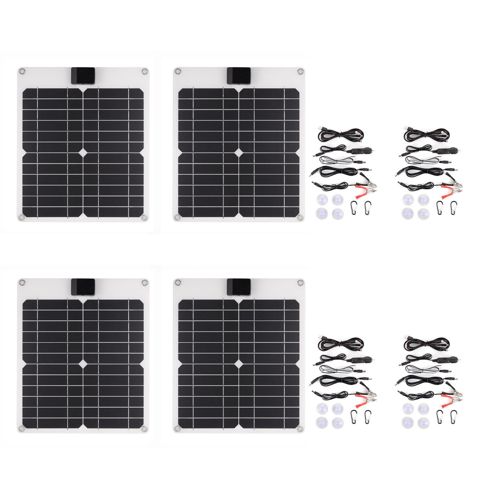 15W*4 5V/12V Solar Panel Car Battery Charger with USB DC Chain Output ...
