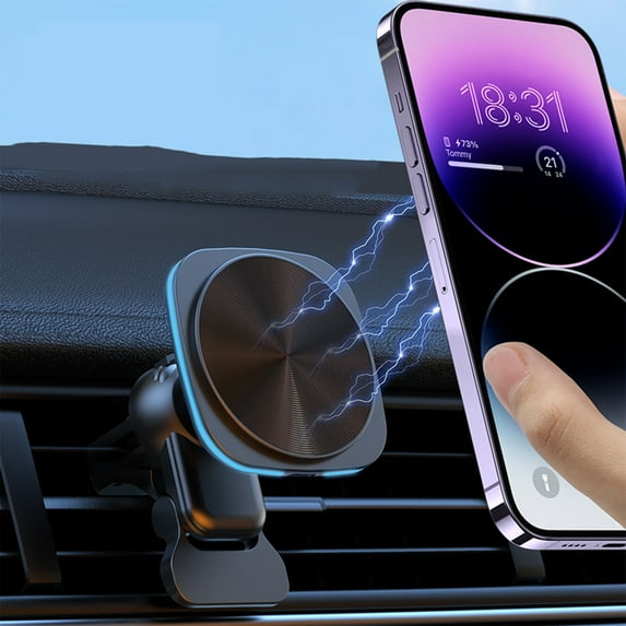 15W Car Wireless Charging Bracket with RGB Ambient Light, Magnetic Fast ...