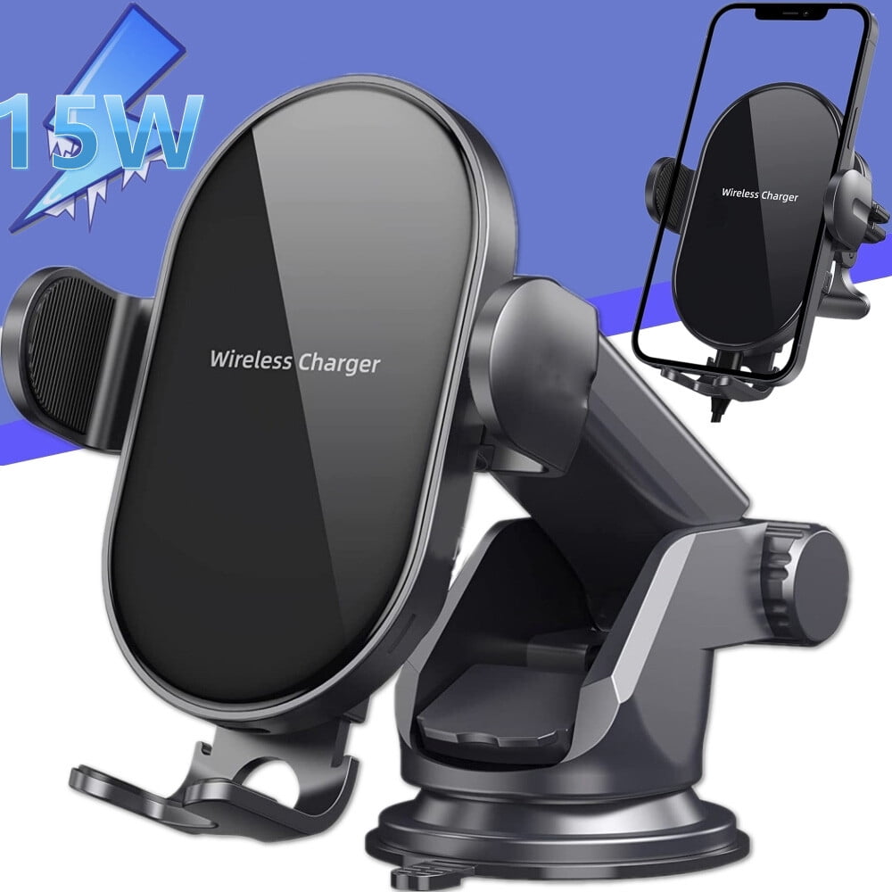 15W Fast Wireless Car Charger Automatic Clamping Mount Air Vent Phone ...